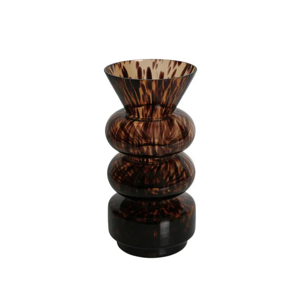 Large Jasper Glass Vase - Tortoiseshell - French Cargo