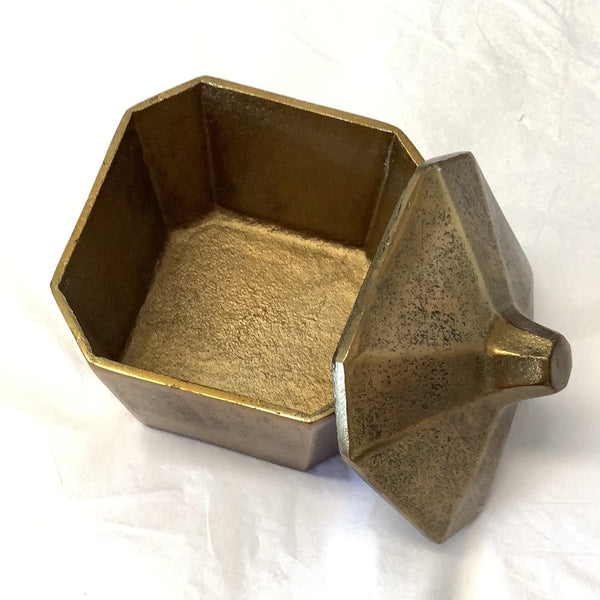 Square Large Antique Gold Trinket Box - French Cargo