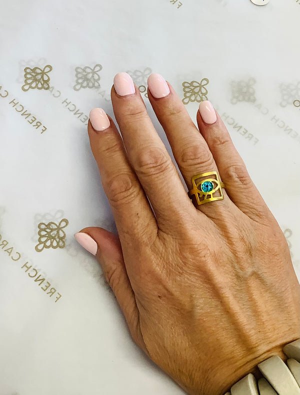 Greek Mati Gold Ring - French Cargo