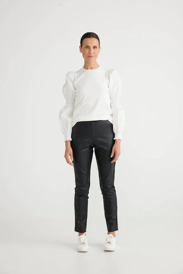 Concrete Jungle Pants - Black Vegan Leather front - French Cargo