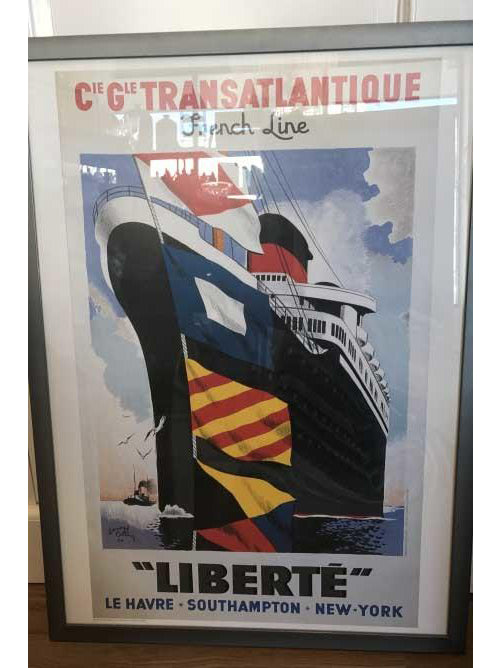 Vintage French Cruise Line "Liberte" Transatlantic Cruise Art Print ...